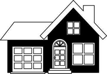 House home exterior on white background Royalty Free Vector