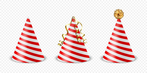 3d realistic red and white birthday party Vector Image