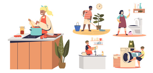 Kids Helping at Home Vector Images (over 4,800)