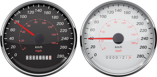 Speedometer kilometers and miles black car Vector Image