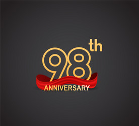 98 years anniversary celebration template design Vector Image