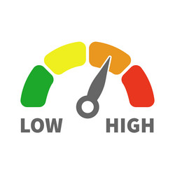 Risk gauge scale measure high medium and low Vector Image