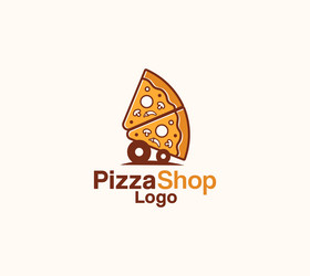 Pizza shop logo design Royalty Free Vector Image