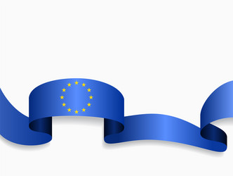 European union flag wavy abstract background Vector Image