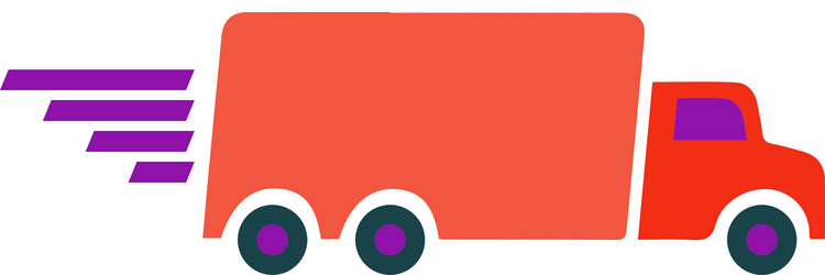 Fast truck flat icon Royalty Free Vector Image
