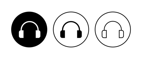 Headphone icon set headset icon symbols Royalty Free Vector
