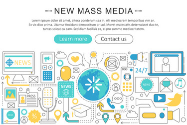 Flat mass media infographic template Royalty Free Vector
