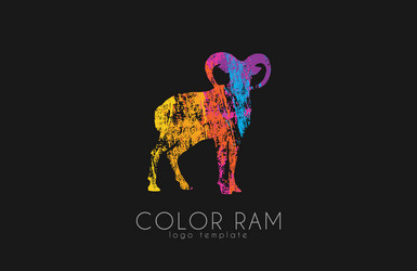 Ram logo design color creative Royalty Free Vector Image