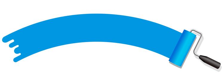 Roller painter paintbrush arch shape blue Vector Image