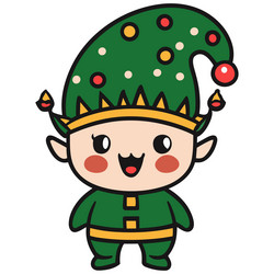 Christmas elves kawaii Royalty Free Vector Image