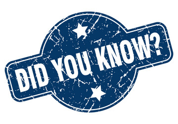 Did you know blue round grunge stamp Royalty Free Vector