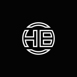 Hb logo monogram with square rotate style design Vector Image