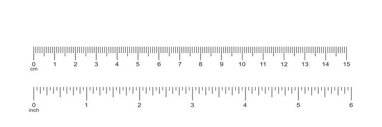 Measure scale horizontal meter from 0 to 70 inch Vector Image
