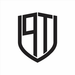 Pt logo monogram with wings arrow around design Vector Image