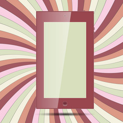 Tablet on colored paper Royalty Free Vector Image