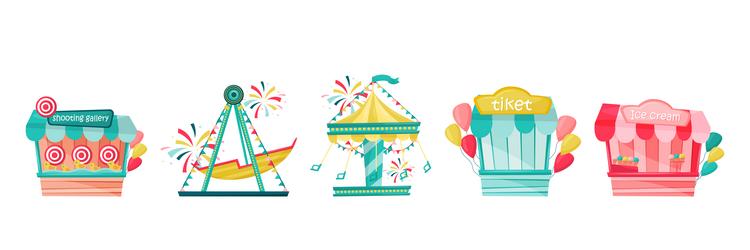 Carousel amusement park element Royalty Free Vector Image