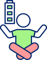Fully charged battery color icon Royalty Free Vector Image