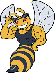 Muscled bee mascot Royalty Free Vector Image - VectorStock