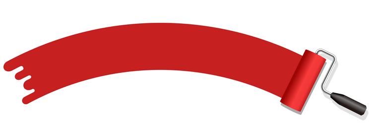 Roller painter paintbrush red Royalty Free Vector Image