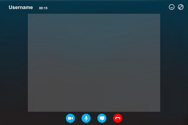 Video call screen template with buttons Royalty Free Vector