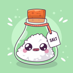 Hand drawn salt cartoon isolated on white Vector Image