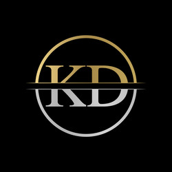 Initial kd letter logo design abstract letter kd Vector Image