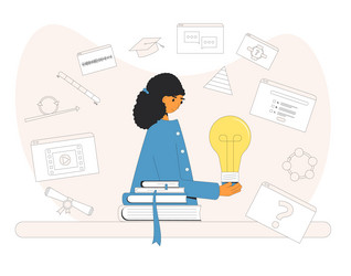Instructional designer creating curricula Vector Image