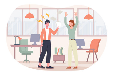 Work conflict concept people shouting team Vector Image