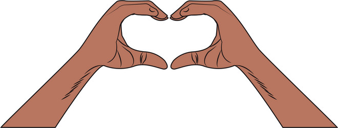 Hands with heart sign pop art red lines Royalty Free Vector