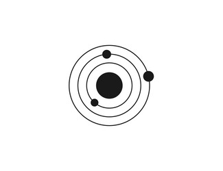 Solar system black simple icon Royalty Free Vector Image