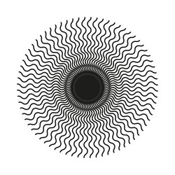 Abstract circular wavy line pattern Royalty Free Vector