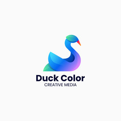 Logo duck flying gradient colorful style Vector Image