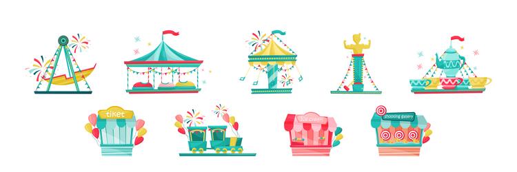 Carousel amusement park element Royalty Free Vector Image