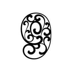 Decorative number icon design template isolated Vector Image