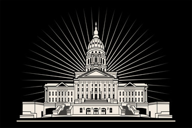 Kansas state capitol building art Royalty Free Vector Image