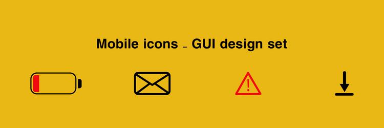 Mobile icons - gui design set - status bar icons Vector Image