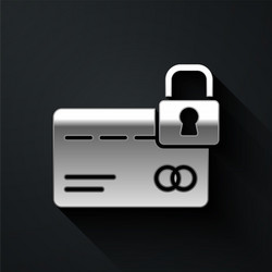 Silver credit card with chip icon isolated Vector Image