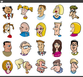 Woman face elements set cartoon Royalty Free Vector Image