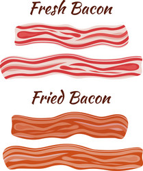 Cartoon fresh bacon rashers character Royalty Free Vector