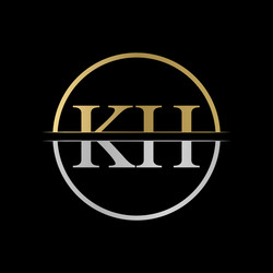 Linked letter kh logo design template creative Vector Image