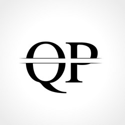 Initial letter qp logo design template digital Vector Image