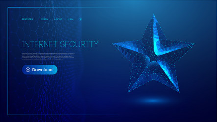 Digital star shape on technology golden background