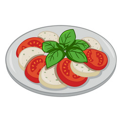 Delicious caprese salad for coloring page Vector Image