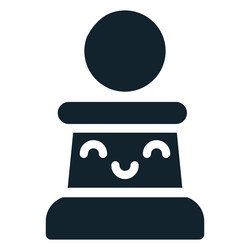 Queen cute chess dark piece cut out Royalty Free Vector