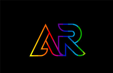 Rainbow color colored colorful alphabet letter r Vector Image