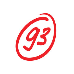 93 points test score ninety three grade Royalty Free Vector