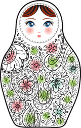 Matryoshka babushka doll Royalty Free Vector Image