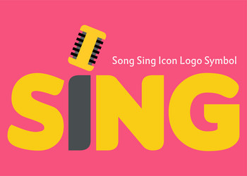 Song sing icon logo symbol design Royalty Free Vector Image