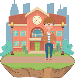 Boy cartoon school design Royalty Free Vector Image