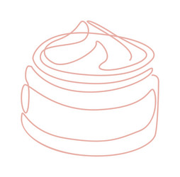 Face cream drawing in line art Royalty Free Vector Image